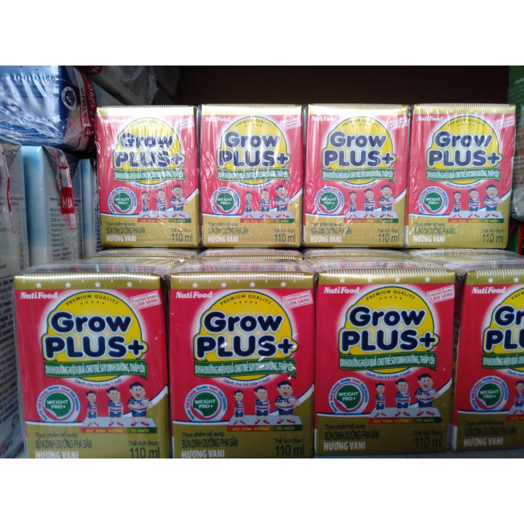 Thùng Sữa bột pha sẵn Grow Plus+ đỏ 110ml của hãng Nutifood | Shopee ...