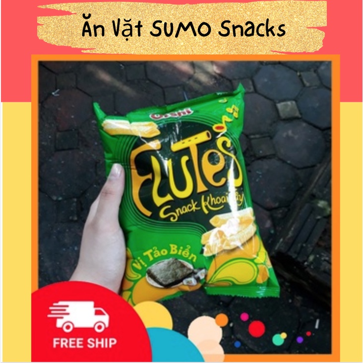 Bim Bim Snack Oishi Khoai Tây Flutes Vị Tảo Biển 40g-Ăn Vặt Sumo Snack ...