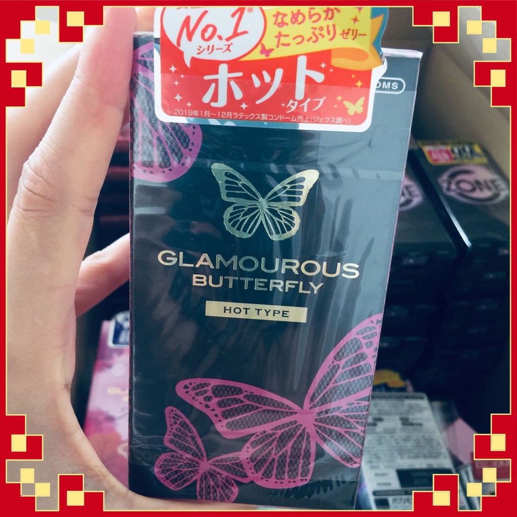 (Che tên sản phẩm) Bao cao su JEX Glamourous Butterfly JEX Hot Type gel bôi trơn nóng (Hộp 12c ...