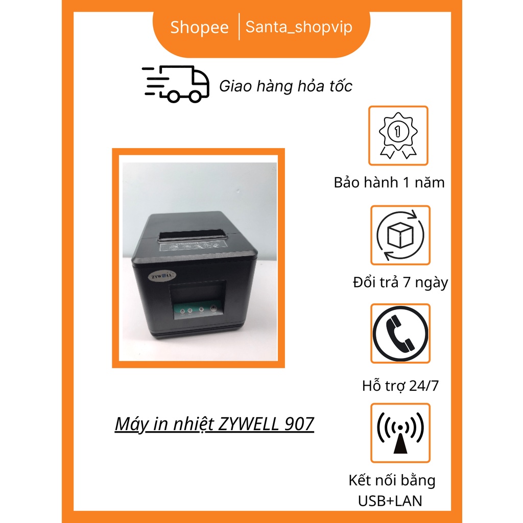 MÁY IN NHIỆT ZYWELL ZY-907, dùng để in hóa đơn, in bill | Shopee Việt Nam