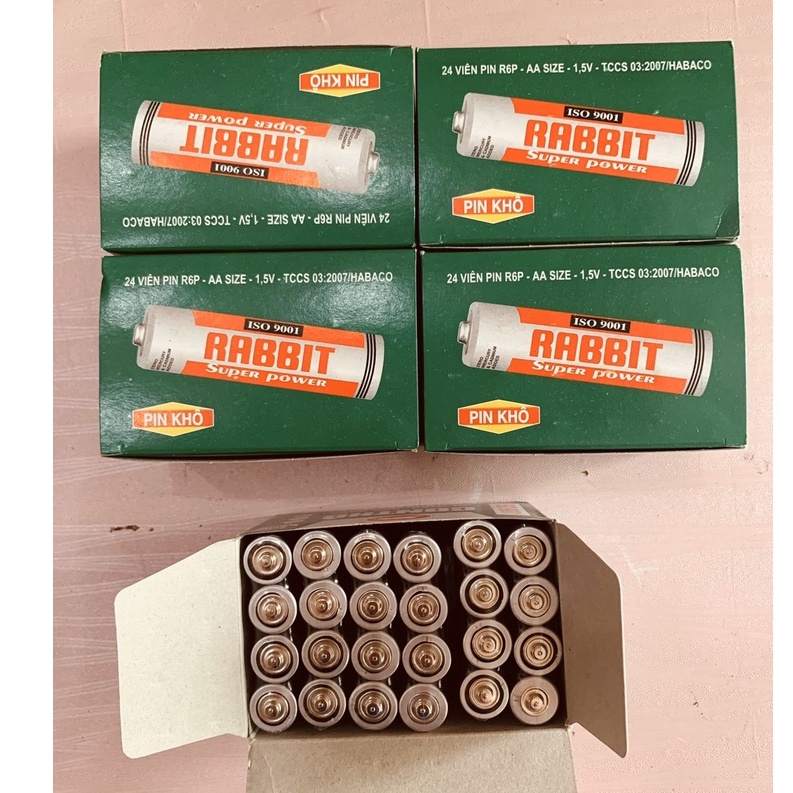 PIN AA CON THỎ Loại Lớn 2A PIN 3A 1 HỘP 40 VIÊN( Set PIN 2A Nguyên Hộp ...