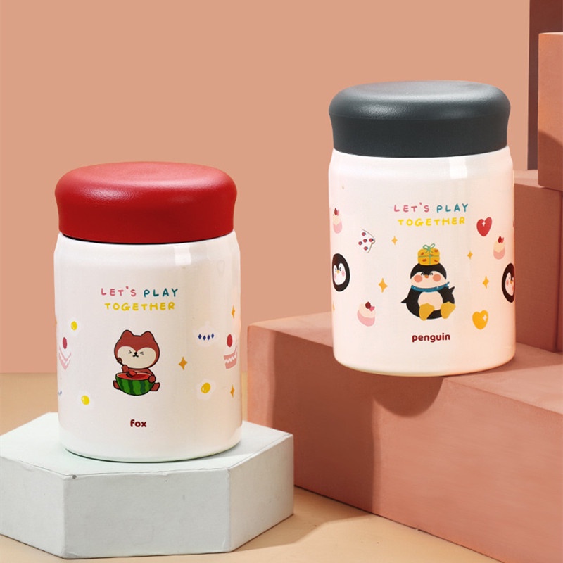 Hộp Đựng Cơm Trưa Giữ Nhiệt Bằng Thép Không Gỉ 304 320ml Kiểu Dáng Hoạt Hình Dễ Thương | Shopee ...