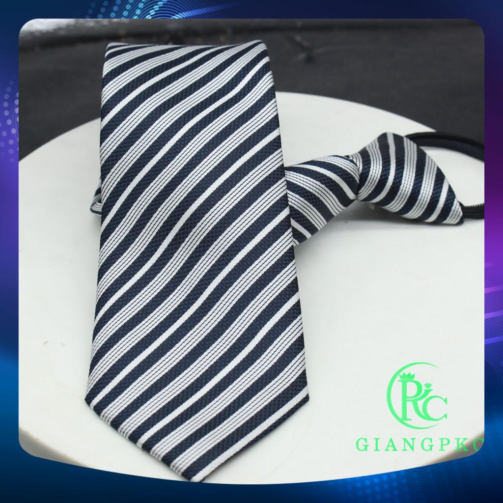 Cà vạt nam 8cm thắt sẵn dây kéo tiện lợi hàng 3 lớp lót silk cavat nam ...