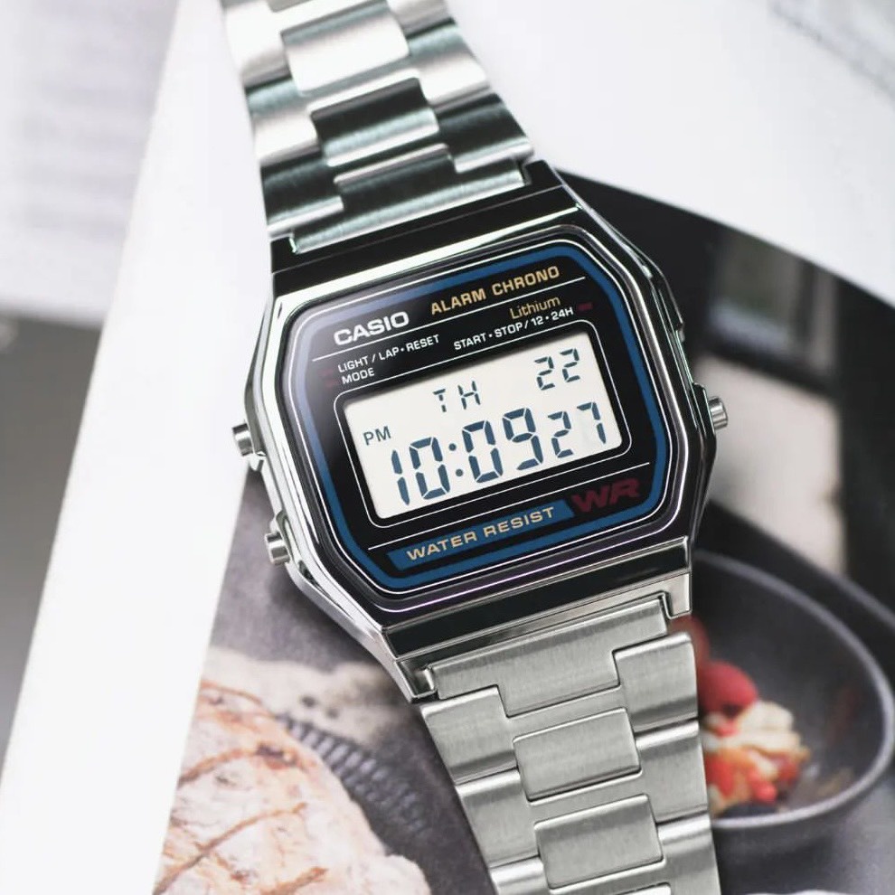 Đồng hồ Nam Casio A158WA-1 dây kim loại [A.H WATCH CAM KẾT AUTHENTIC 100%] | Shopee Việt Nam
