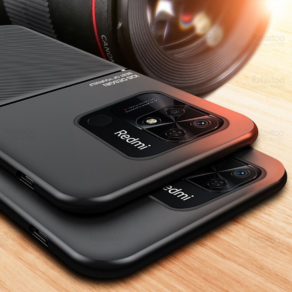 For Redmi 10C Case Car Magnetic Holder Matte Phone Cover For Xiaomi ...