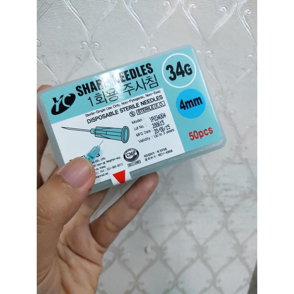 Sharp Mesotherapy Needles - Hộp 50 Đầu kim tiêm meso 27G 30G 31G 32G 33G 34G đủ size 4mm 6mm 8mm ...