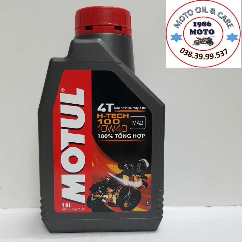 Nhớt MOTUL H-Tech 100 4T 10W40 (100% Tổng Hợp - Mô Tô PKL) | Shopee ...