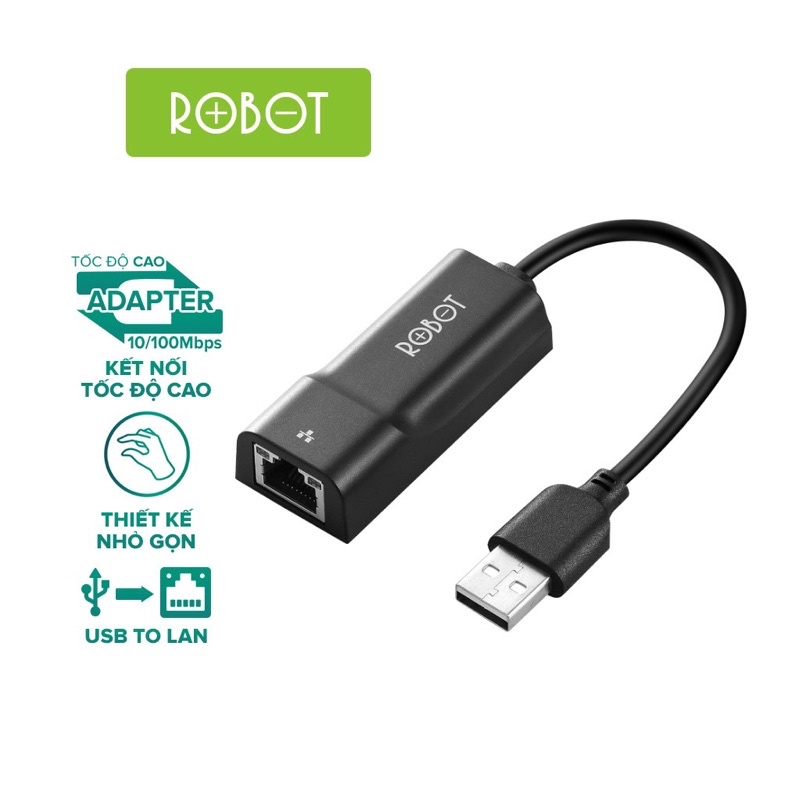 Thiết Bị Chuyển Đổi Ethernet Adapter ROBOT USB 2.0 to LAN Tốc Độ 10 ...