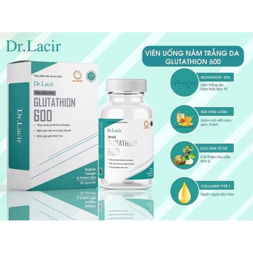 Viên Uống Glutathione 600 - Hàng Chính Hãng Dr.Lacir | Shopee Việt Nam