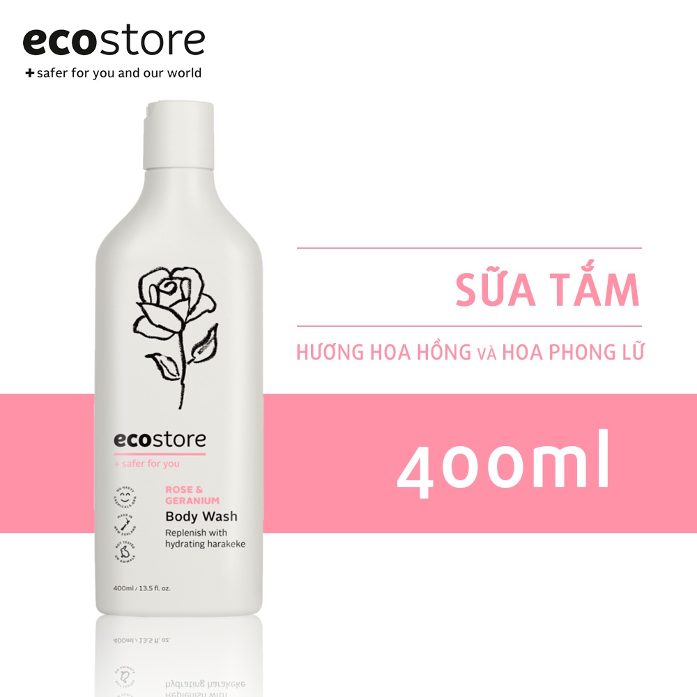 Sữa tắm gốc thực vật ECOSTORE 400ml Hương Hoa hồng & Phong lữ - mềm da dưỡng ẩm | Shopee Việt Nam