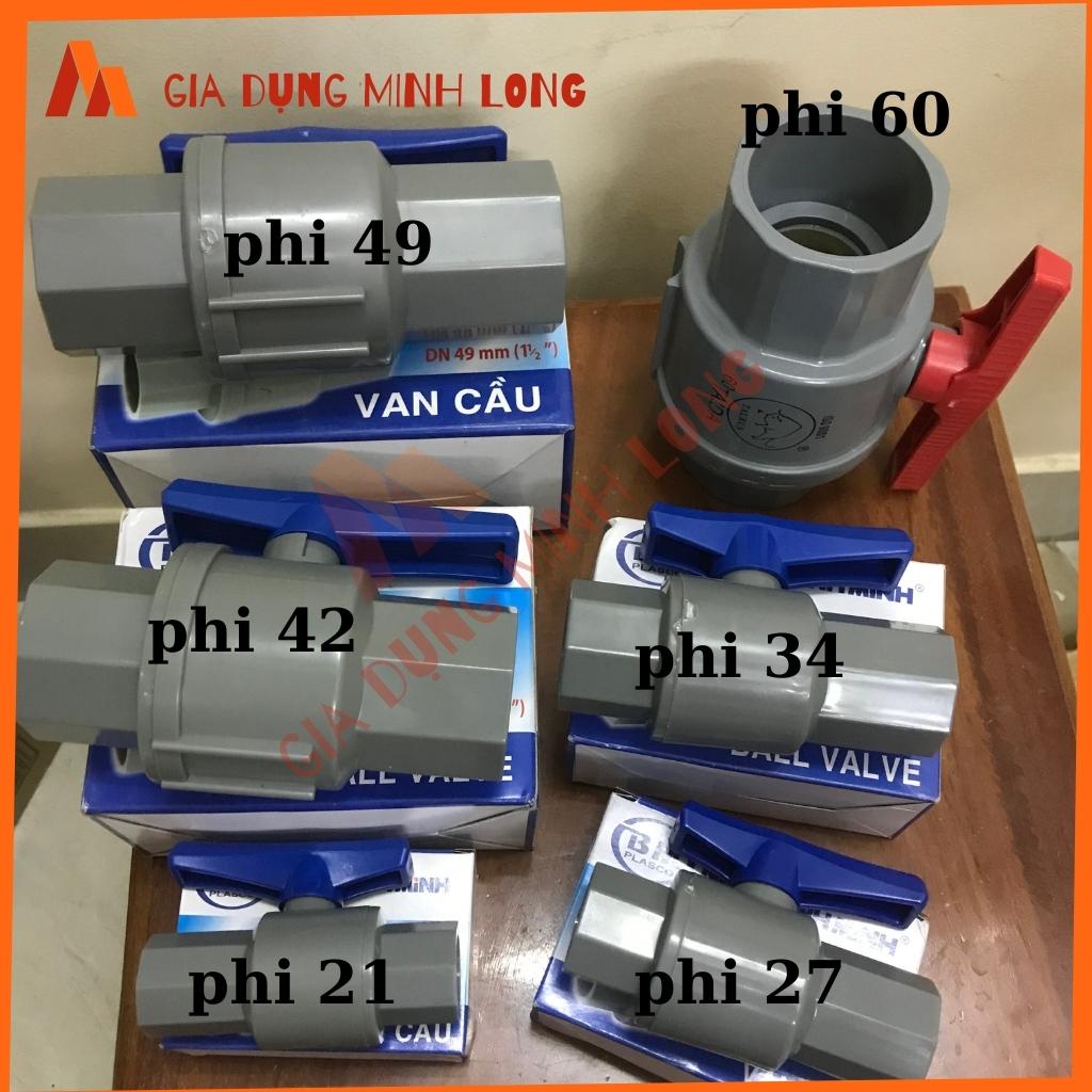 Van nhựa, van khóa nước Bình Minh PVC phi 21,27,34,42,49,60- Hàng chính ...