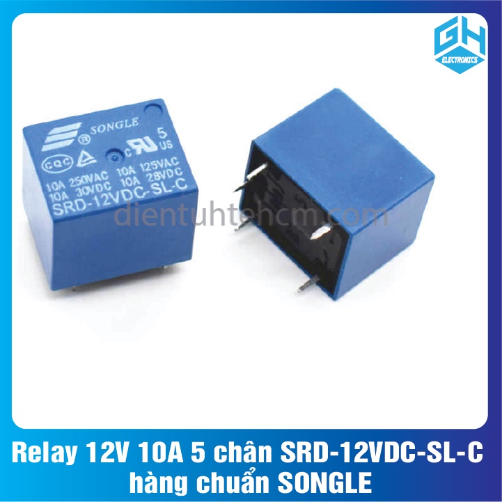 Relay 12V 10A loại 5 chân SRD-12VDC-SL-C hàng SONGLE | Shopee Việt Nam
