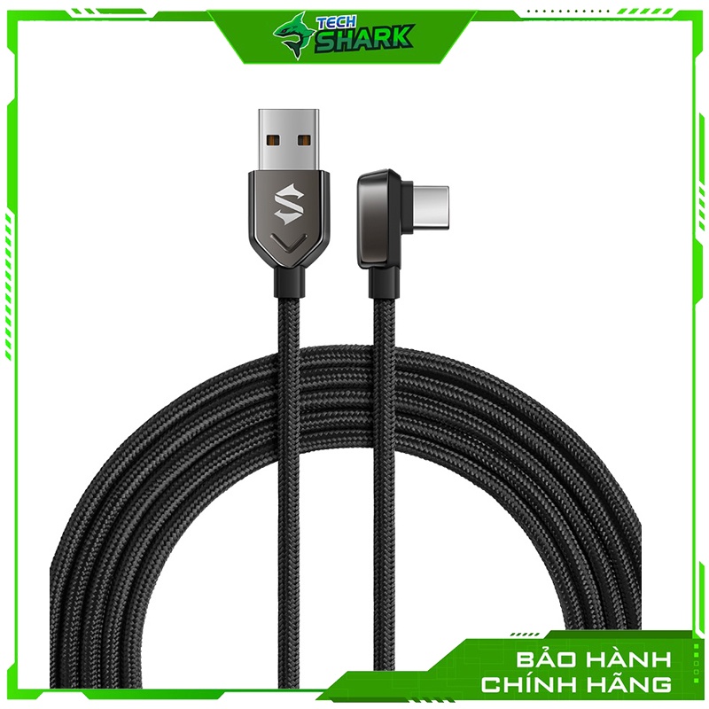 Cáp sạc nhanh Type C 6A Black shark bọc dù - hỗ trợ sạc nhanh 120w, phù hợp nhiều dòng máy ...