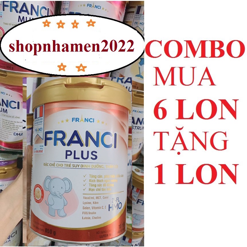 Sữa Franci Plus 850g Combo mua 6 lon tặng 1 lon | Shopee Việt Nam