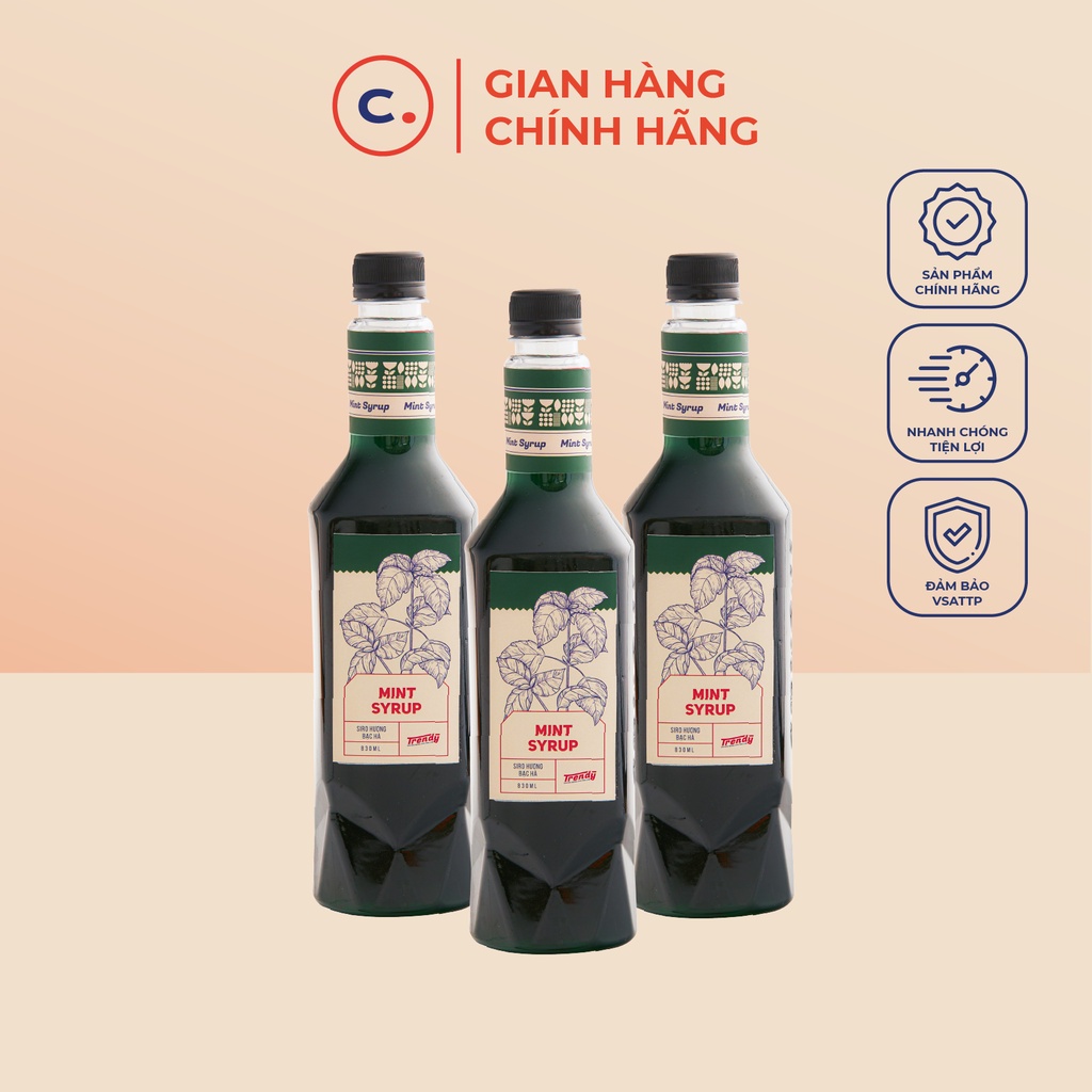 Syrup Trendy 830ml - Chuyên dùng cho pha chế đồ uống, trà sữa, trà hoa ...