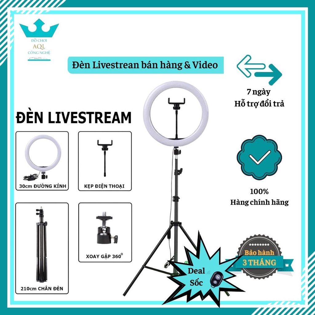 Đèn Livestream Bán Hàng 26cm 30cm 33cm 36cm Đèn Để Bàn Chuyên Dụng 3 Chế Độ Cao Cấp Hỗ Trợ Chụp ...