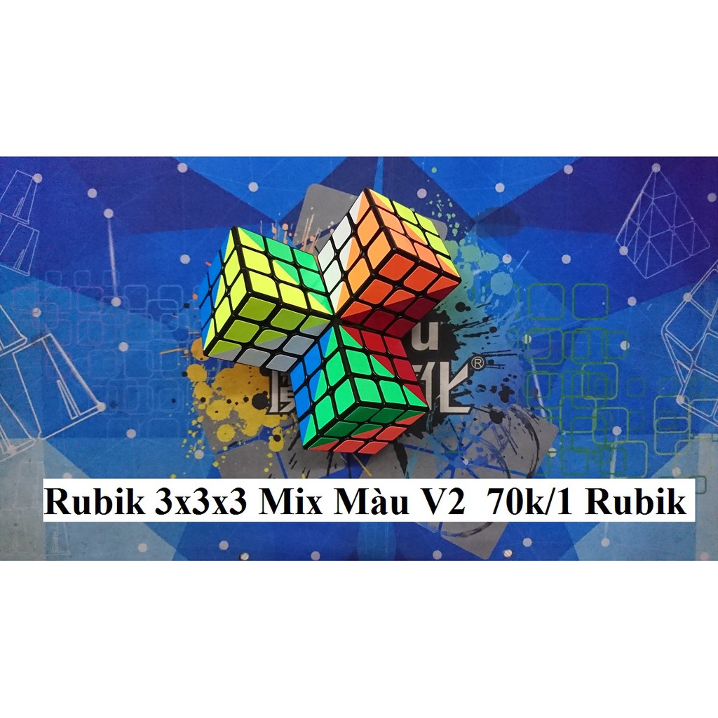 Rubik 3x3x3. Mix Màu V2 | Shopee Việt Nam