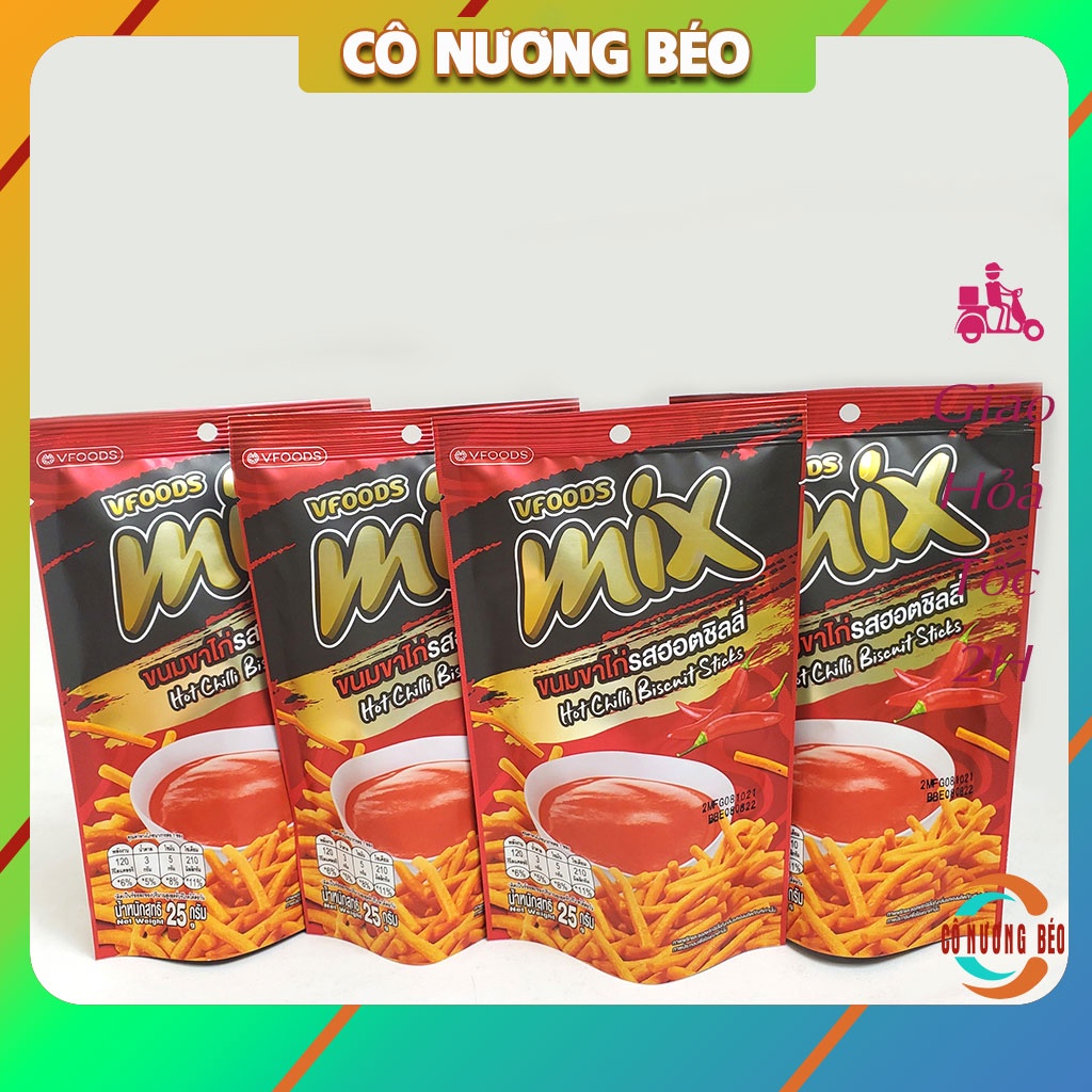 Snack tăm cay Mix bim bim que cay vfood vị ớt cay Thái Lan gói 60g - ăn ...