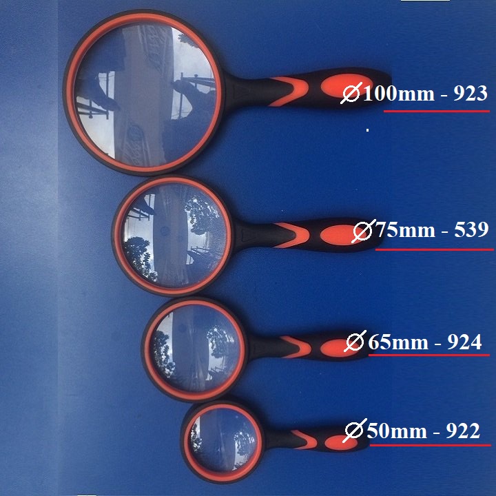 KÍNH LÚP CẦM TAY CÁN NHỰA ĐÚC CHẮC CHẮN có nhiều kích cỡ 50mm,65mm,75mm,100mm - 539.922.923.924 ...