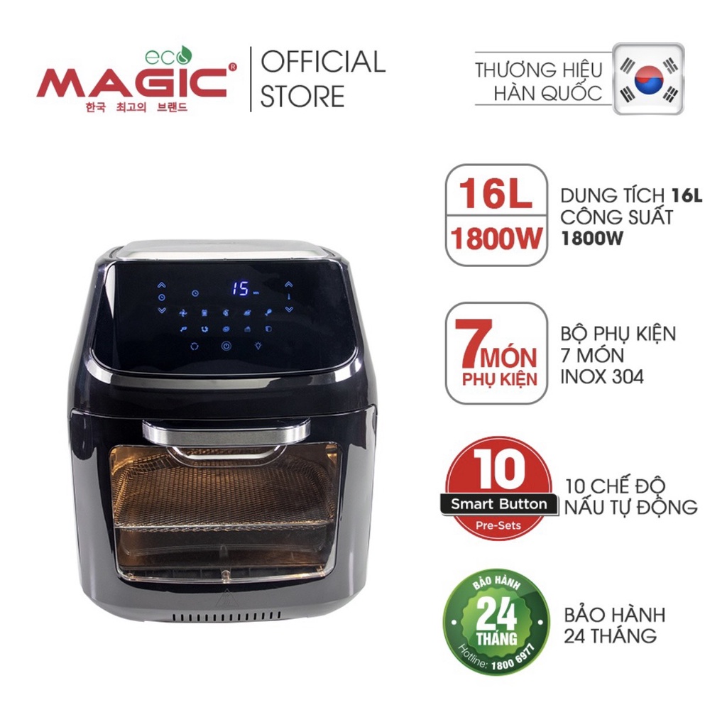 Nồi chiên không dầu kết hợp lò nướng Magic Eco M16, dung tích 16L | Shopee Việt Nam