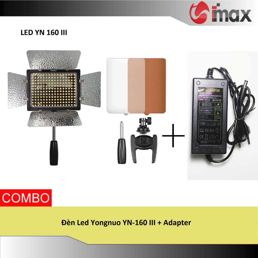 Đèn Led Yongnuo YN-160 III + Adapter | Shopee Việt Nam