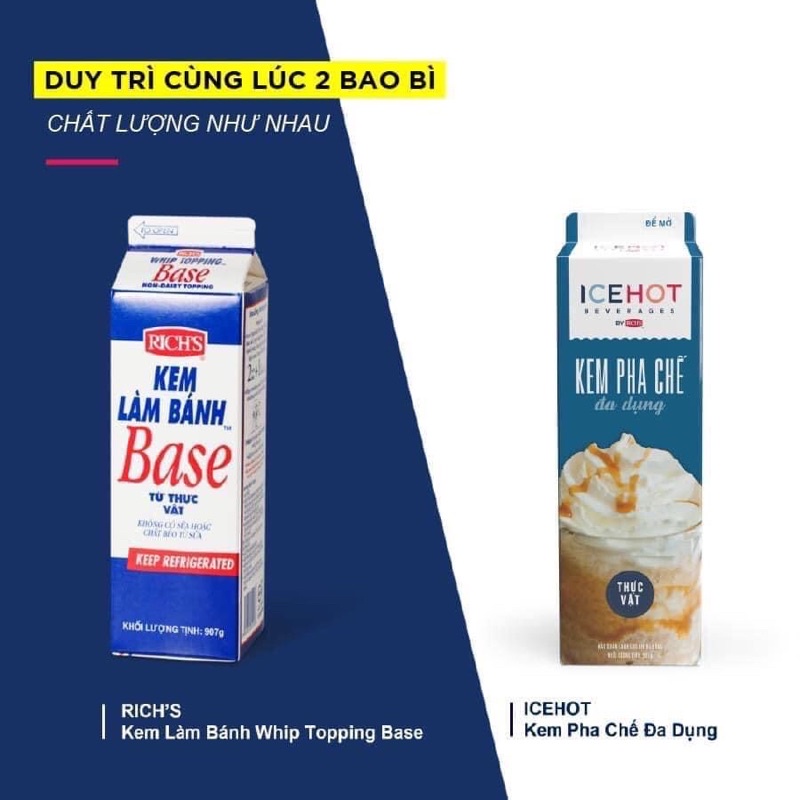 KEM WHIPPING TOPPING BASE - KEM BASE CỦA RICH'S 907G | Shopee Việt Nam