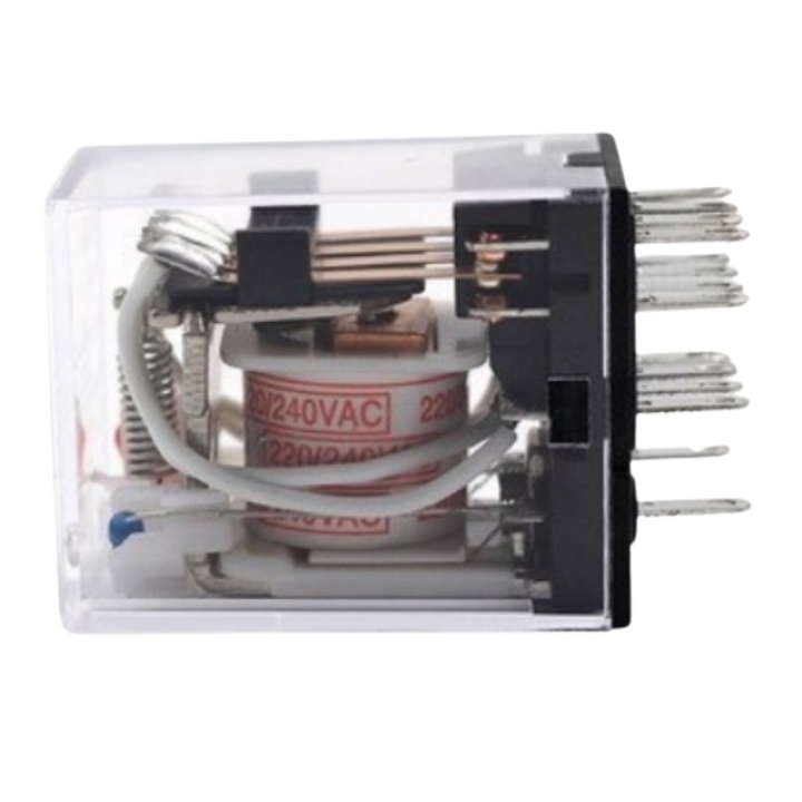 Relay trung gian MY4N-J rơ le kiếng 14 chân dẹp nhỏ có đèn điện áp 12VDC, 24VDC, 220VAC kết hợp ...