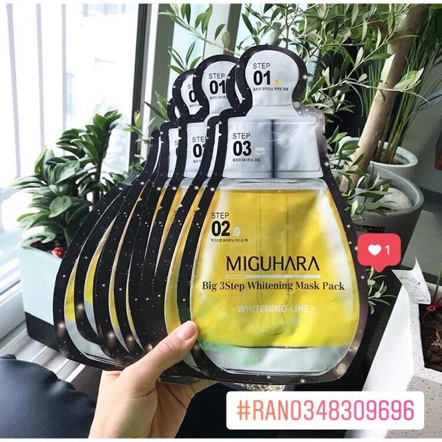Mặt nạ 3 in 1 Miguhara Big 3 Tep Whitening Mask Pack | Shopee Việt Nam