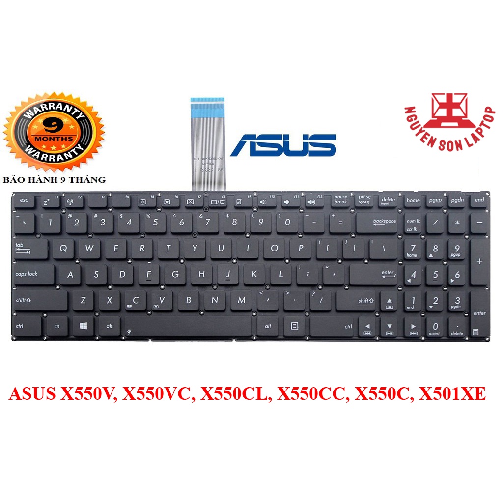 BÀN PHÍM LAPTOP ASUS X550V X550VC X550CL X550CC X550C X501XE X552 - phím Cáp Dài - trong máy ...