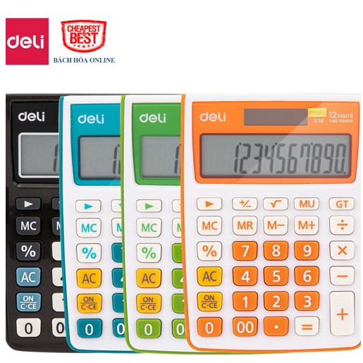 Máy tính Deli 1238 Calculator 12-Digit | Shopee Việt Nam