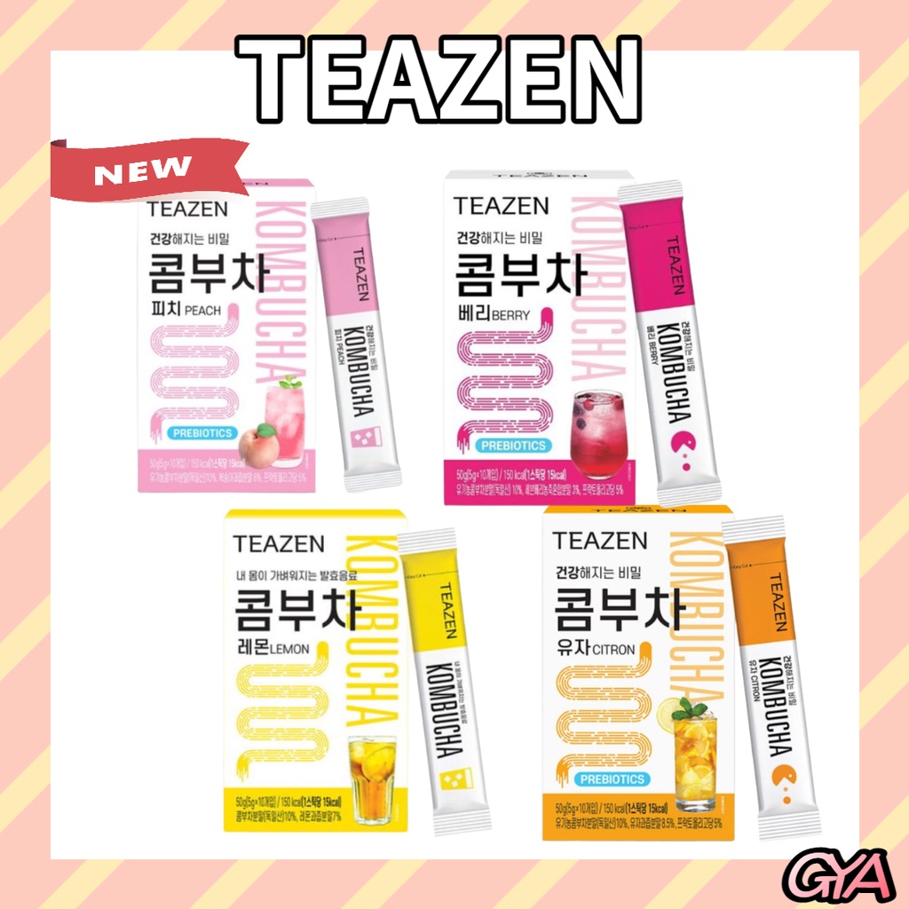 [TEAZEN] 4 flavors Kombucha Powder 5g *10T, 30T /Peach, Berry, Lemon, Citron | Shopee Việt Nam
