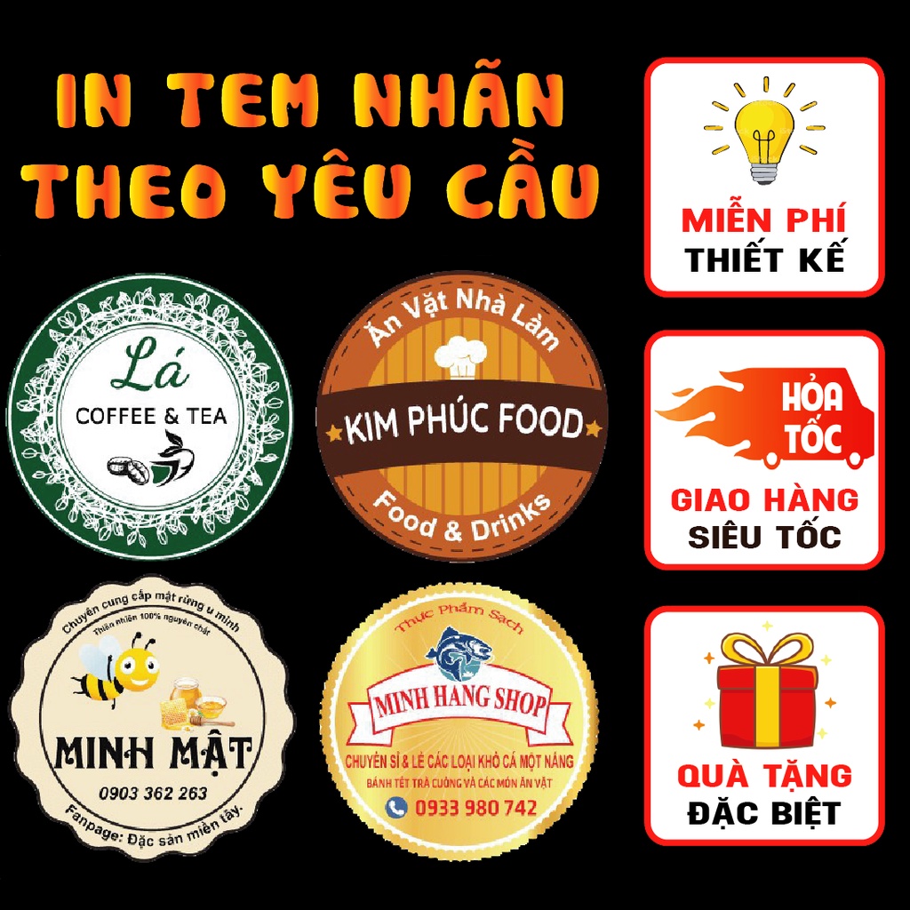 HỎA TỐC In tem nhãn giấy, sticker, decal trong, decal nhựa chống nước ...
