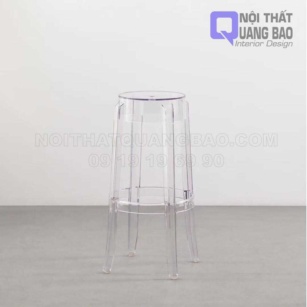 Ghế Ghost Bar Stool Nhựa ABS Nguyên Khối Trong Suốt (QB-NT-GCF48) | Shopee Việt Nam