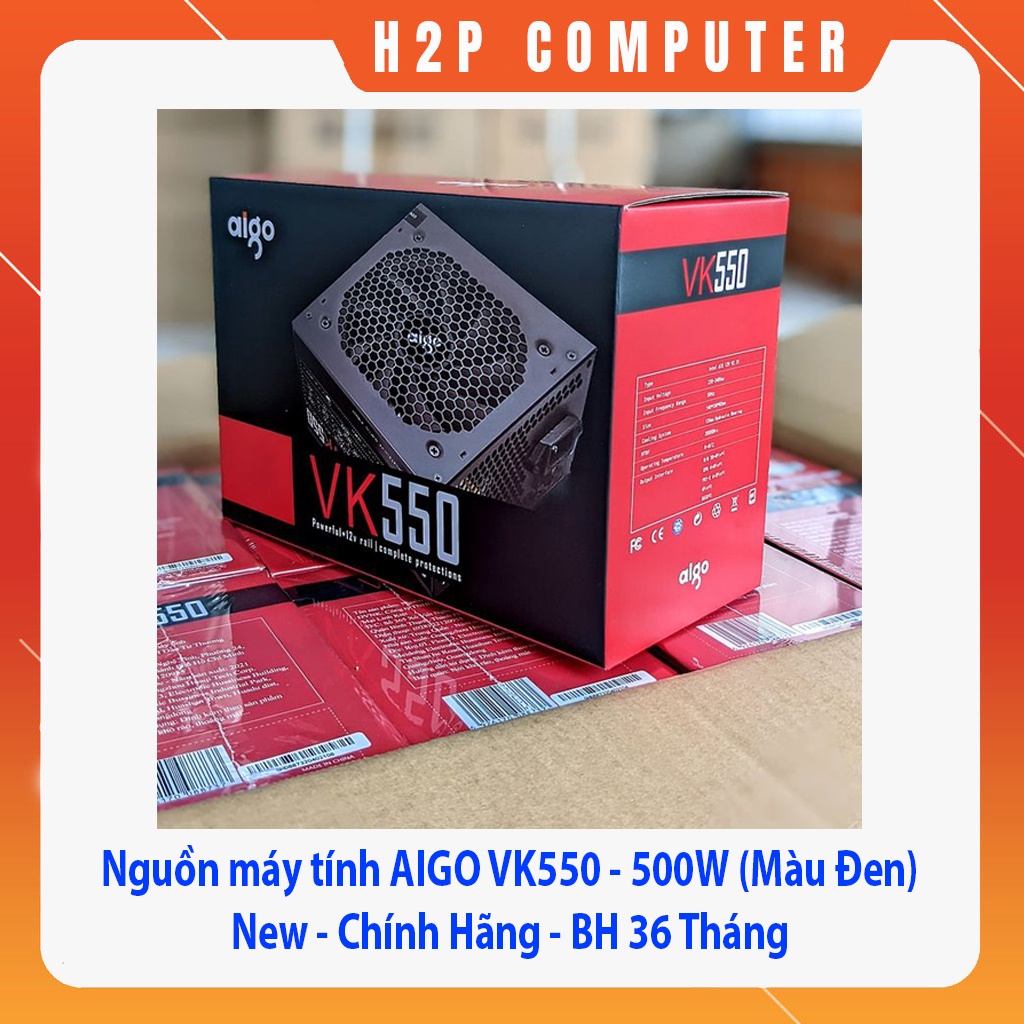 Nguồn Aigo VK 550 - Công suất 500W Màu Đen - New - Full Box - BH 36T - Lỗi 1 đổi 1 | Shopee Việt Nam