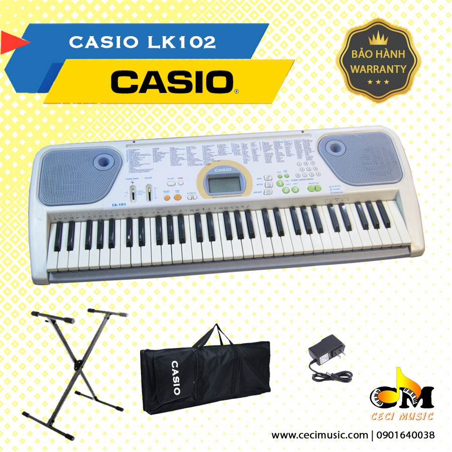 Đàn Organ Casio LK101 hàng nội địa Nhật,61 phím, phím sáng, chế độ tự ...