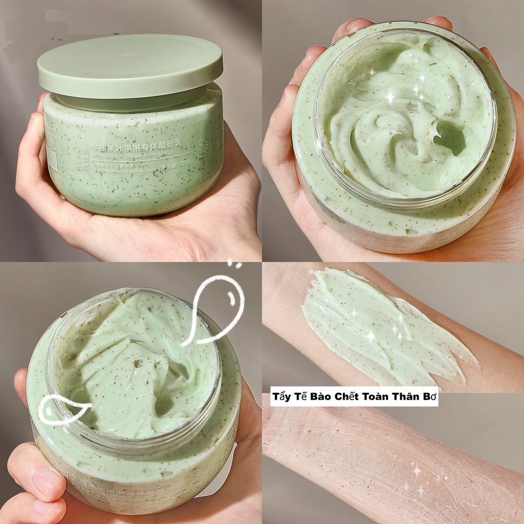 Tẩy Da Chết Toàn Thân Heyxi Bơ Avocado Ice Cream Body Scrub ...