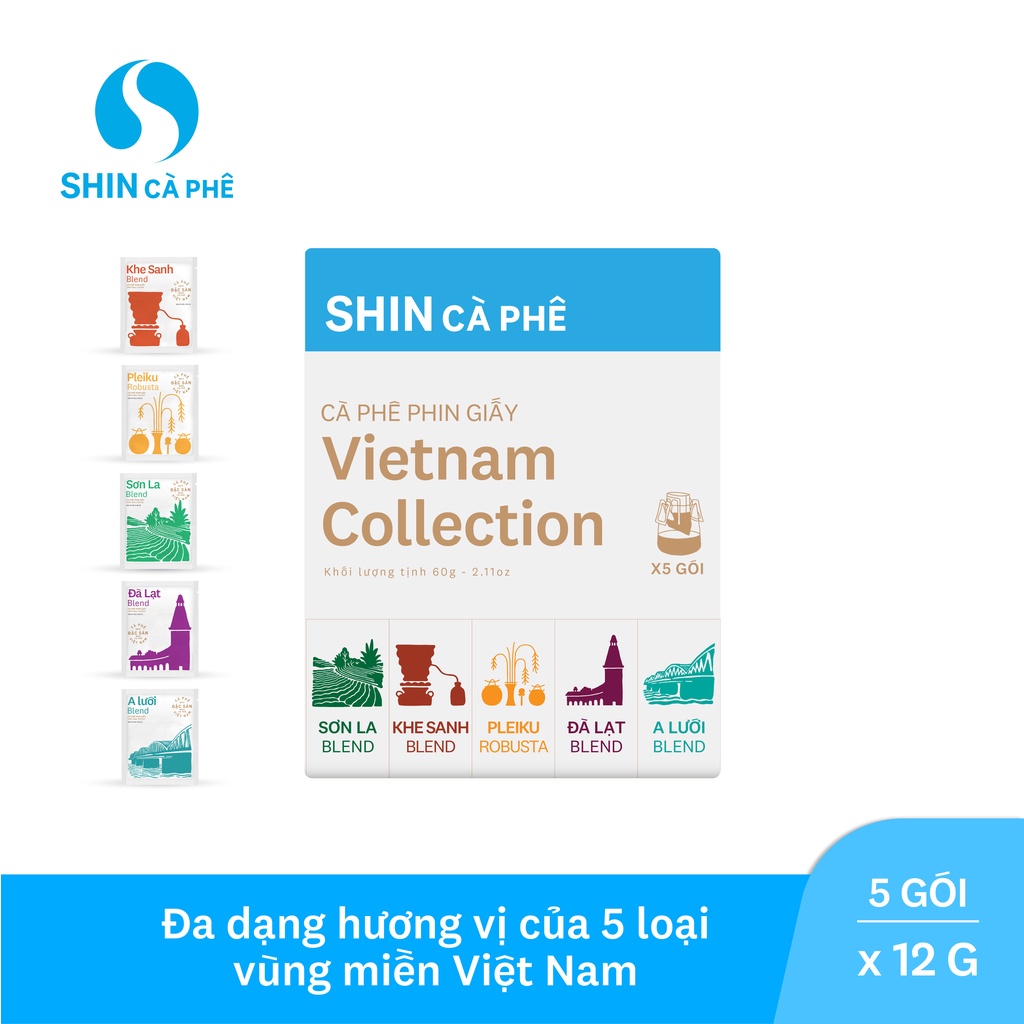 Cà phê VN Collection - SHIN Cà Phê - Phin giấy - Hộp 5 gói | Shopee ...