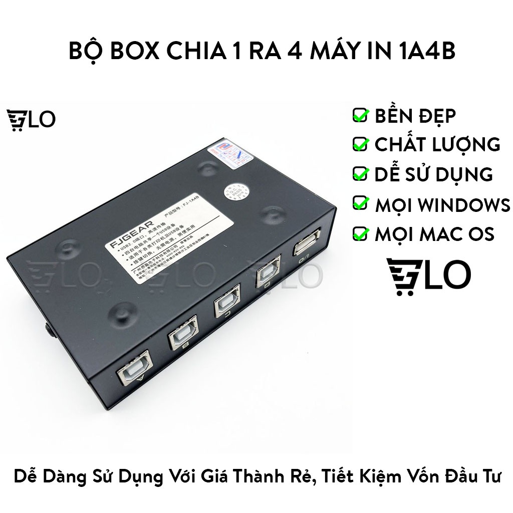 Bộ Box Chia Máy In 1 Ra 4 Có Nút Bấm 1A4B | Shopee Việt Nam