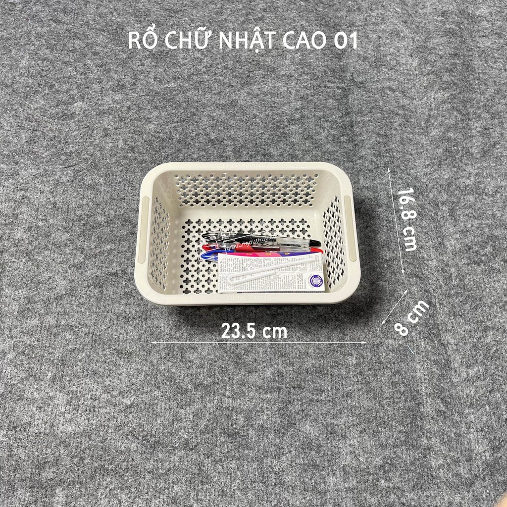 Rổ nhựa chữ nhật cao cấp màu pastel Hàn Quốc, nhựa nguyên sinh kháng ...