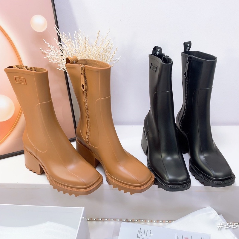 boot nữ chlo cổ cao đế 5cm bốt nhựa cao cấp fullbox | Shopee Việt Nam