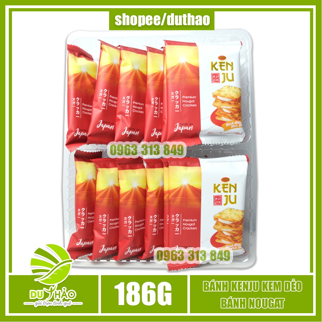 Bánh kenju kem dẻo túi 186g (12 gói x15.5g), bánh Richy ăn sáng, bánh nougat hành | Shopee Việt Nam
