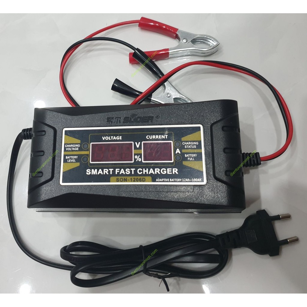Bộ sạc accu 12V-06A tự động ngắt (nạp cho accu 12V từ 12Ah->100Ah ...