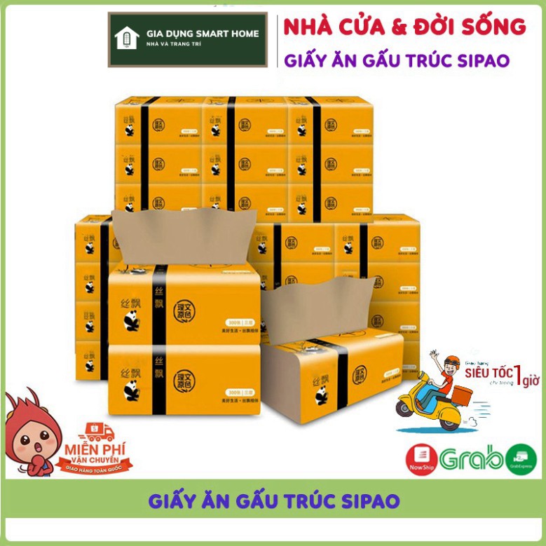 Giấy Ăn Gấu Trúc Sipao, Khăn Giấy Tre YCOOL, Túi 300 Tờ | Shopee Việt Nam