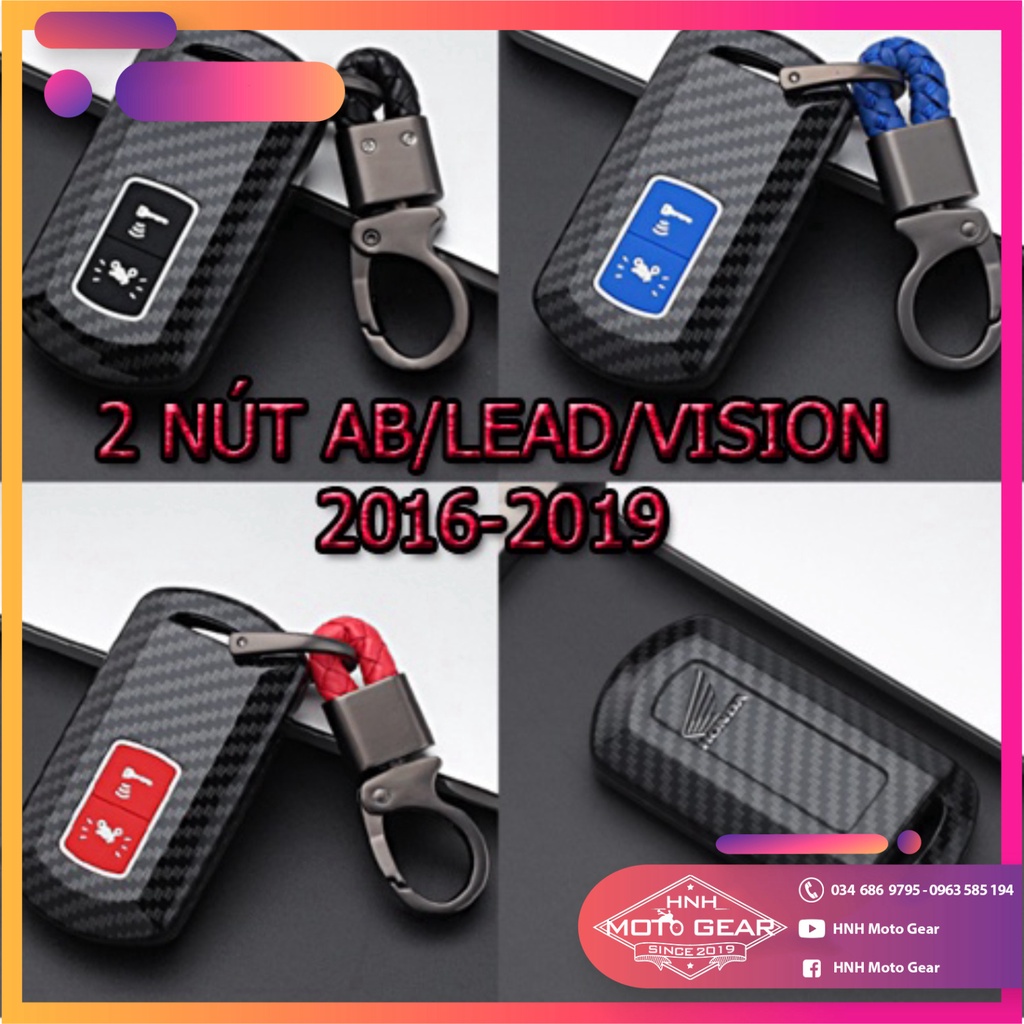 Bọc Khóa Smartkey AB, LEAD, Vision 2018-2020 Carbon 2 Nút | Shopee Việt Nam