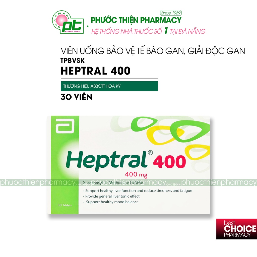 Abbott HEPTRAL 400 Viên Uống Tăng Cường Chức Năng Gan, Giải Độc Gan Hộp ...