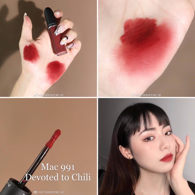 MAC - 991 Devoted To Chilli - Màu Đỏ Gạch - Son Kem MAC Powder Kiss ...