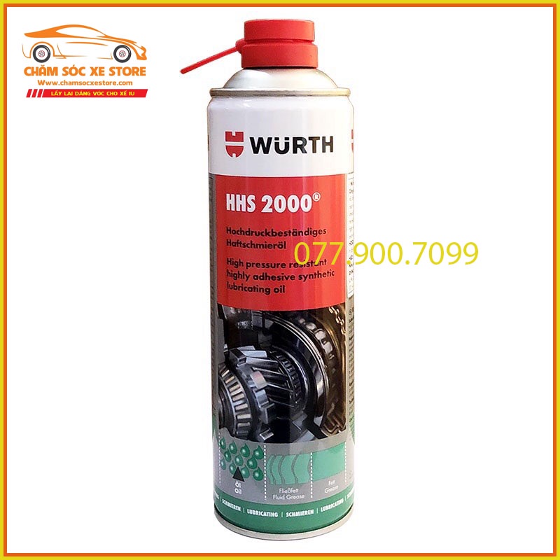 Chai Xịt Mỡ Bò Nước Bôi Trơn Chịu Nhiệt Wurth HHS 2000 500ml | Shopee ...