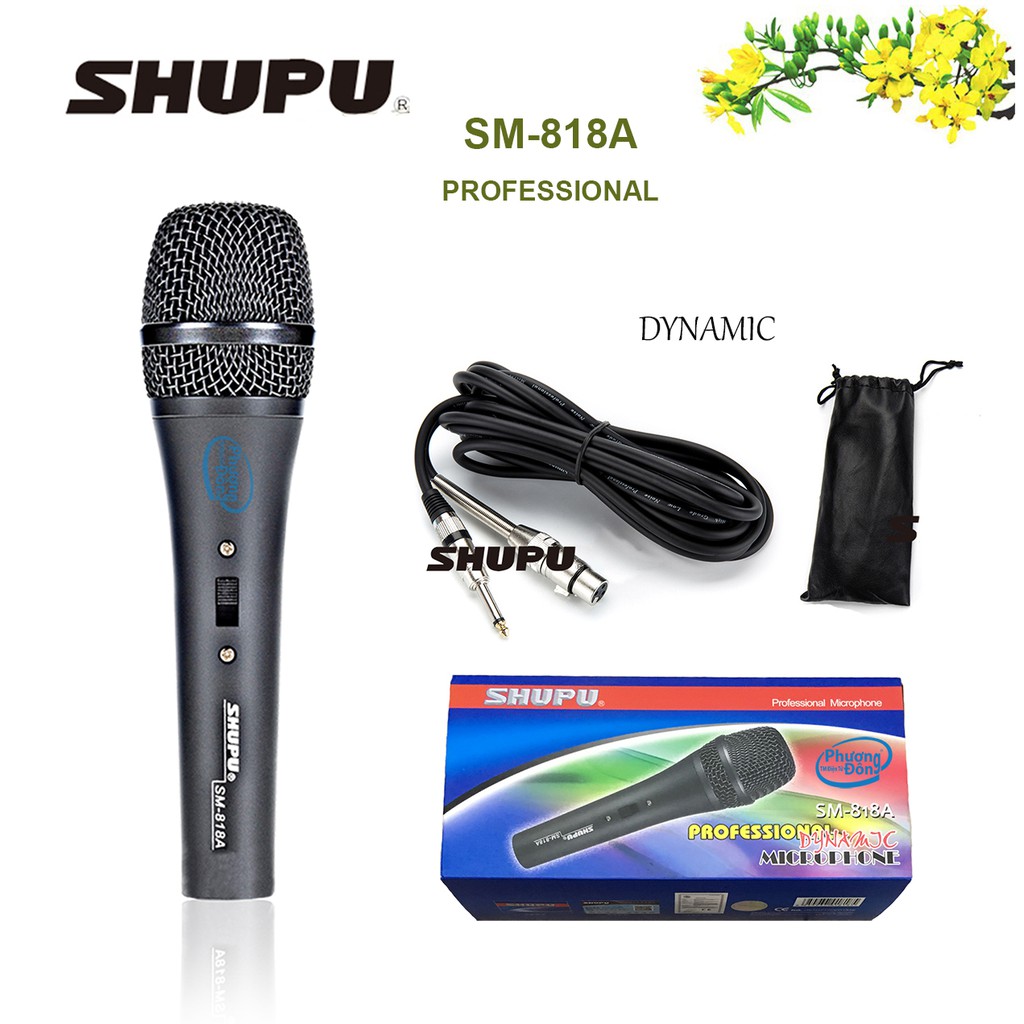 Micro Shupu SM-818A có dây Karaoke cao cấp | Shopee Việt Nam