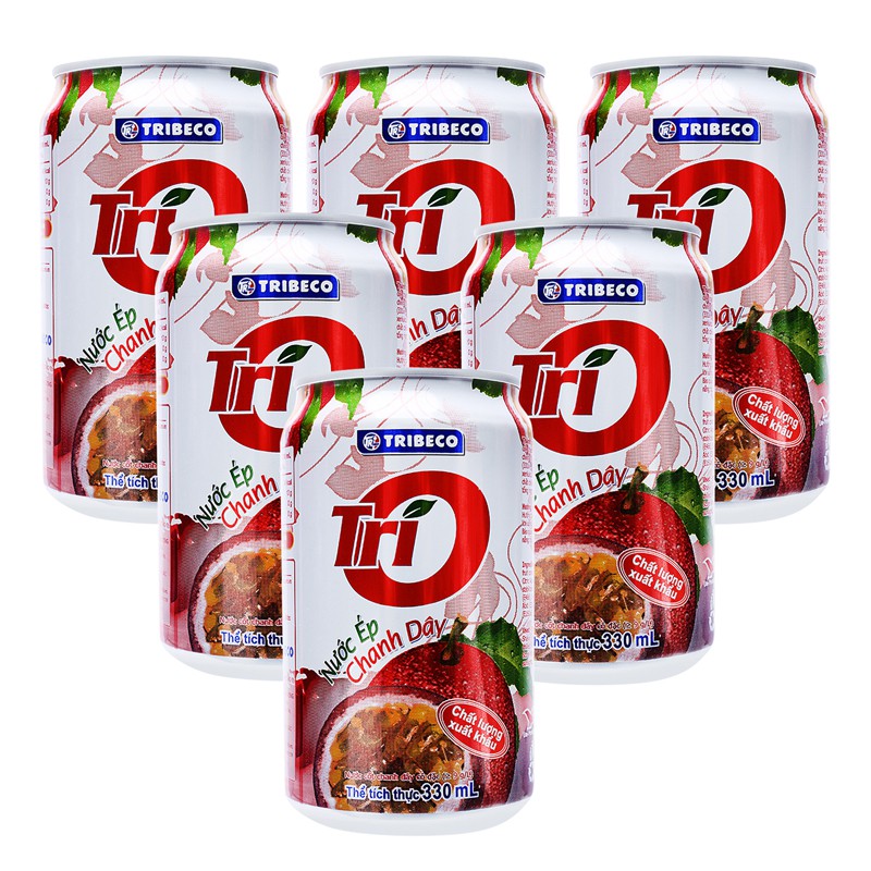 Lốc 6 lon Nước ép chanh dây Tribeco 320ml | Shopee Việt Nam