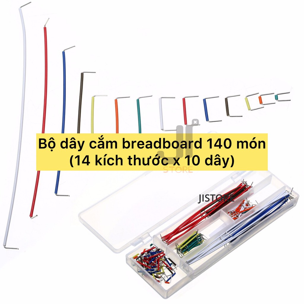 Bộ dây cắm jumper breadboard 140 món kèm hộp 165x55x15mm cho Arduino ...